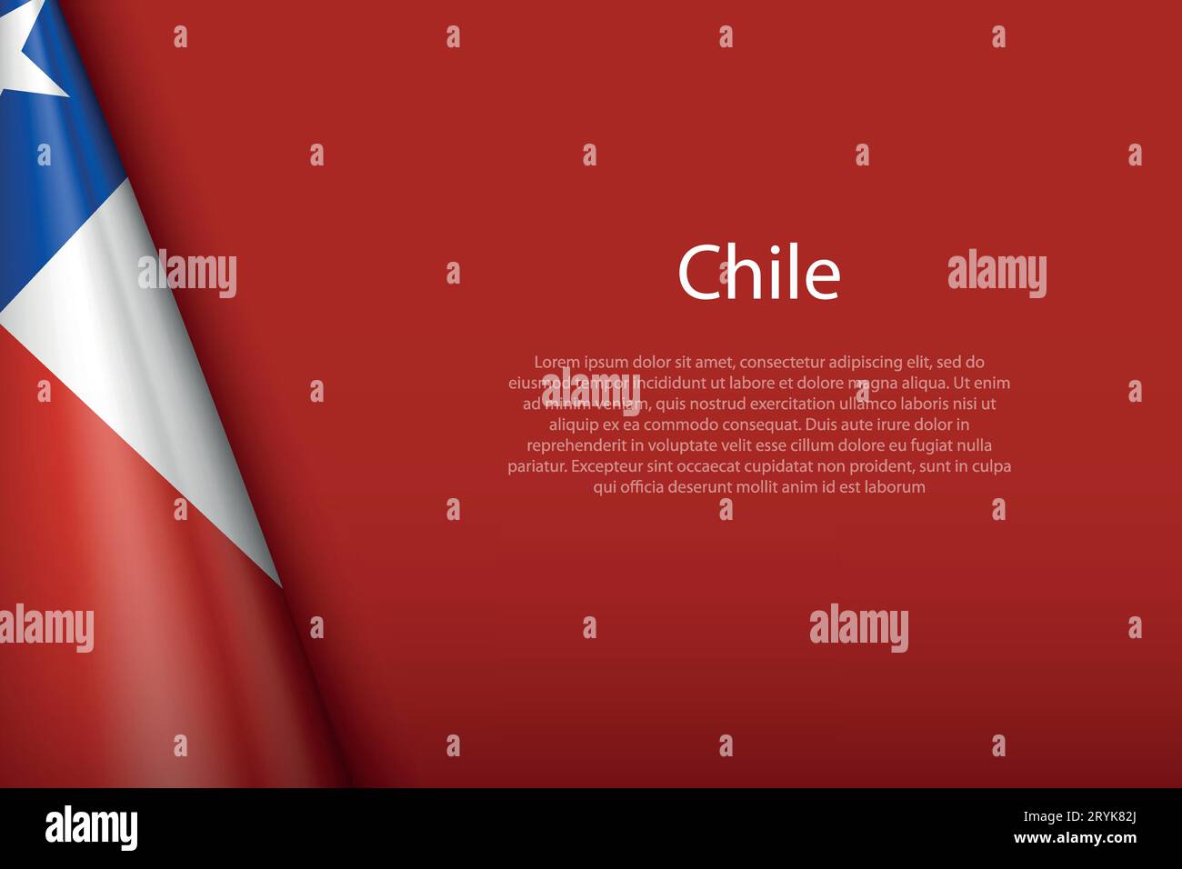 3d national flag Chile isolated on background with copyspace Stock ...