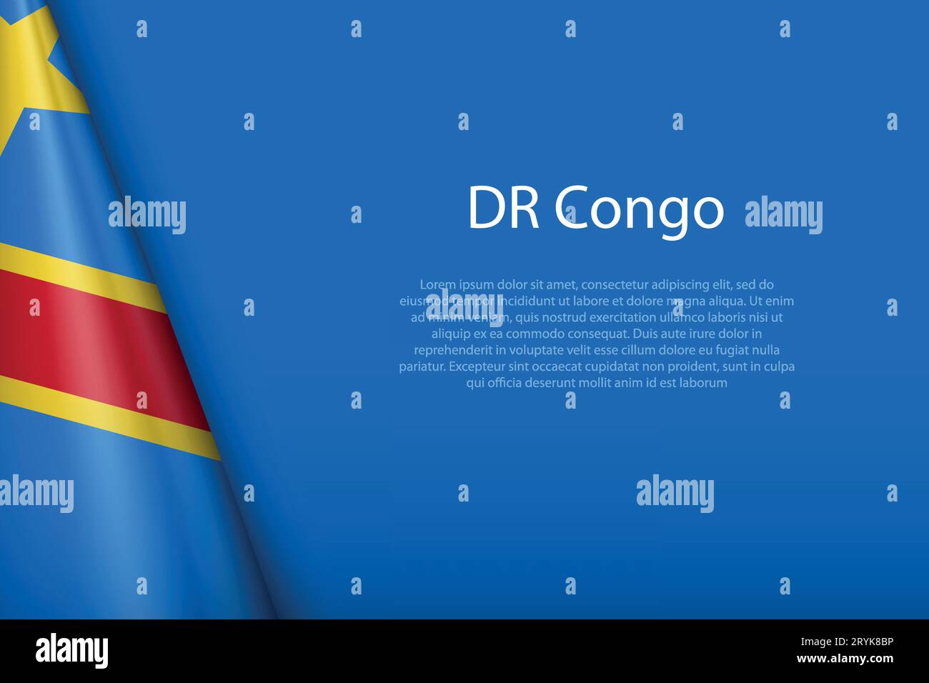 3d national flag DR Congo isolated on background with copyspace Stock ...