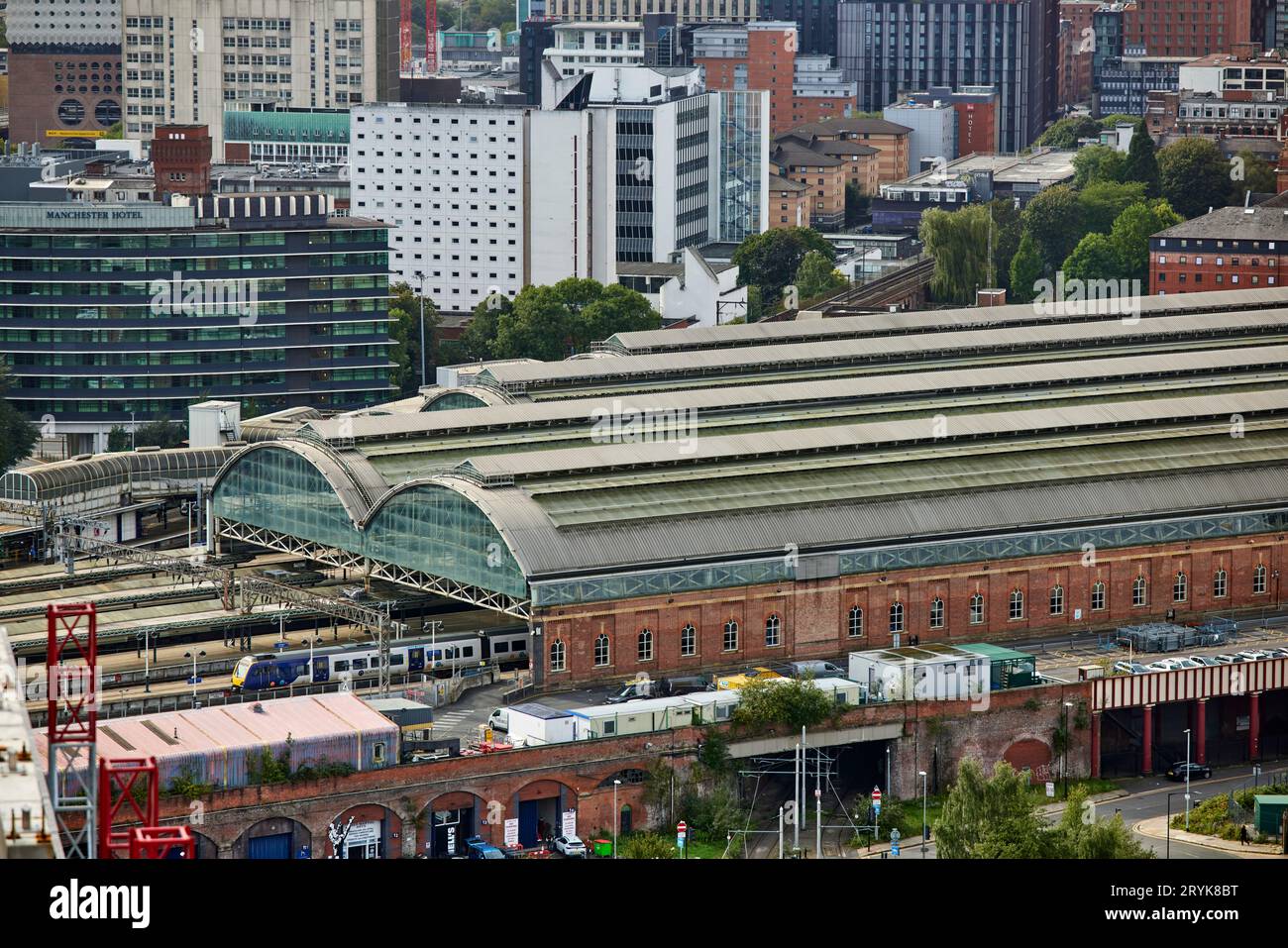 Rooftop view, looking down on Piccadilly railway station Stock Photo ...
