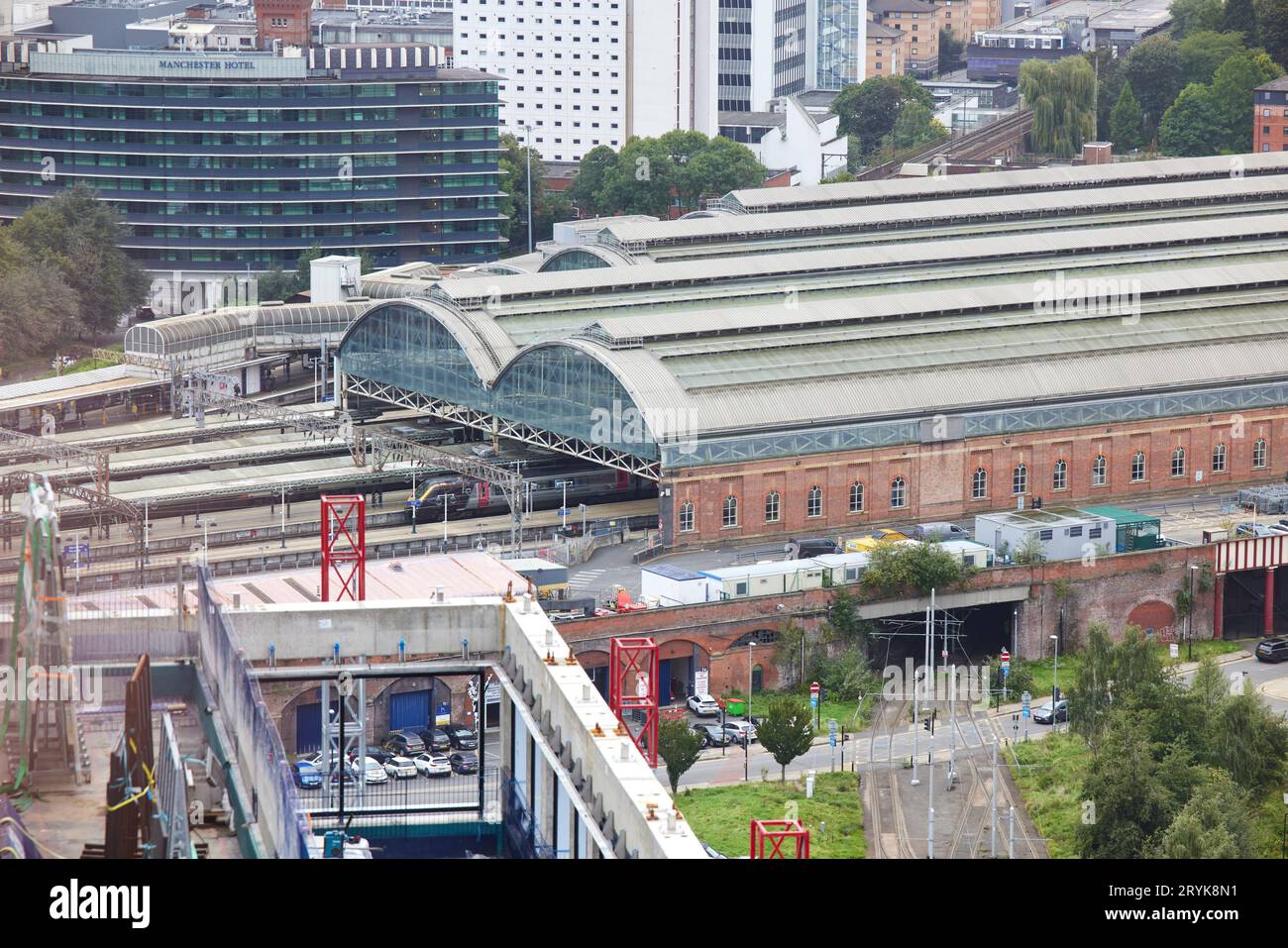 Rooftop view, looking down on Piccadilly railway station Stock Photo ...