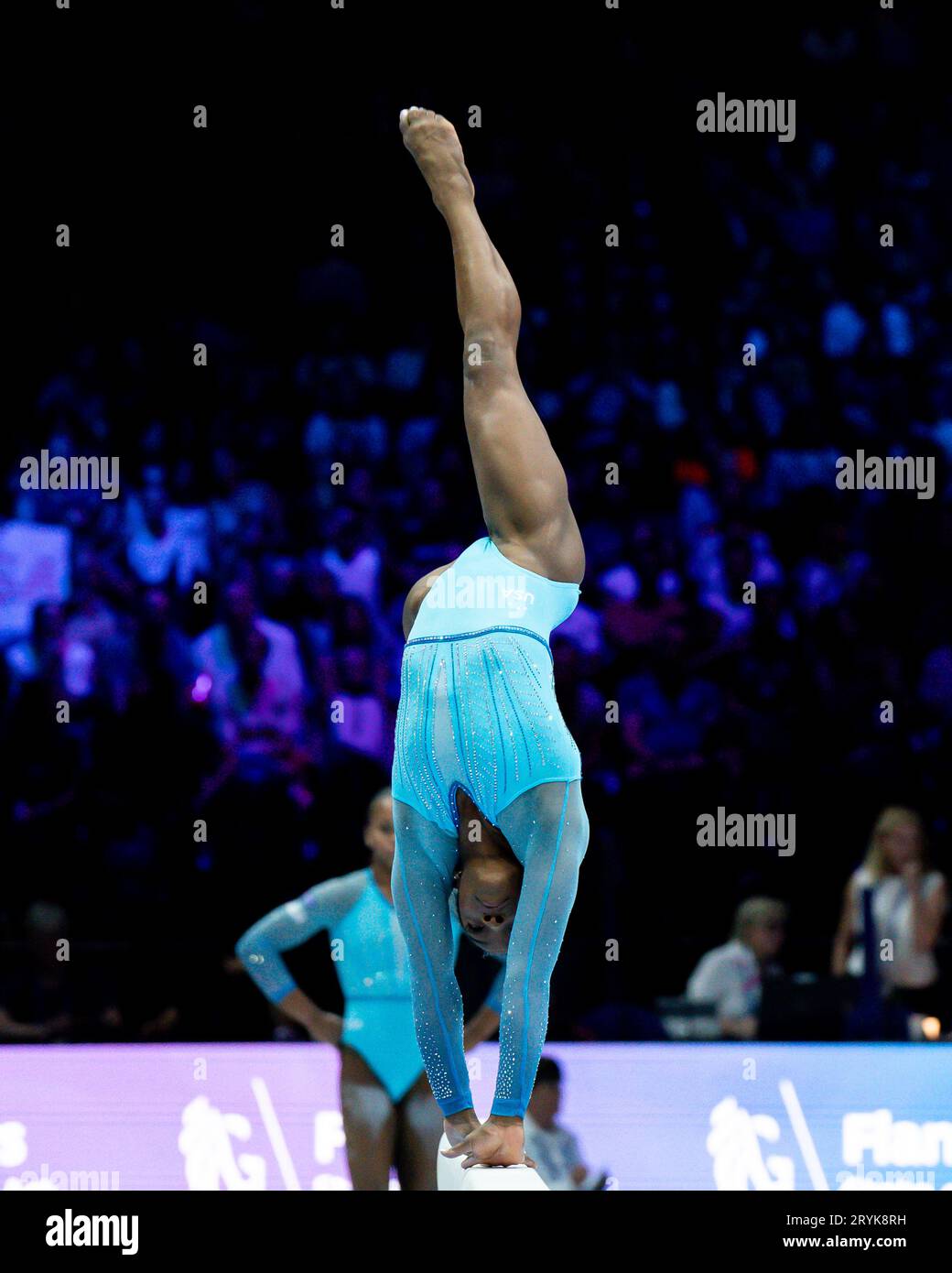 Antwerp, Belgium. 1st Oct, 2023. Simone Biles (USA) practicing during ...