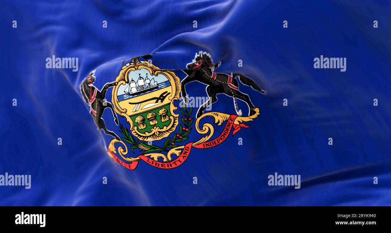 Pennsylvania flag waving hi-res stock photography and images - Alamy