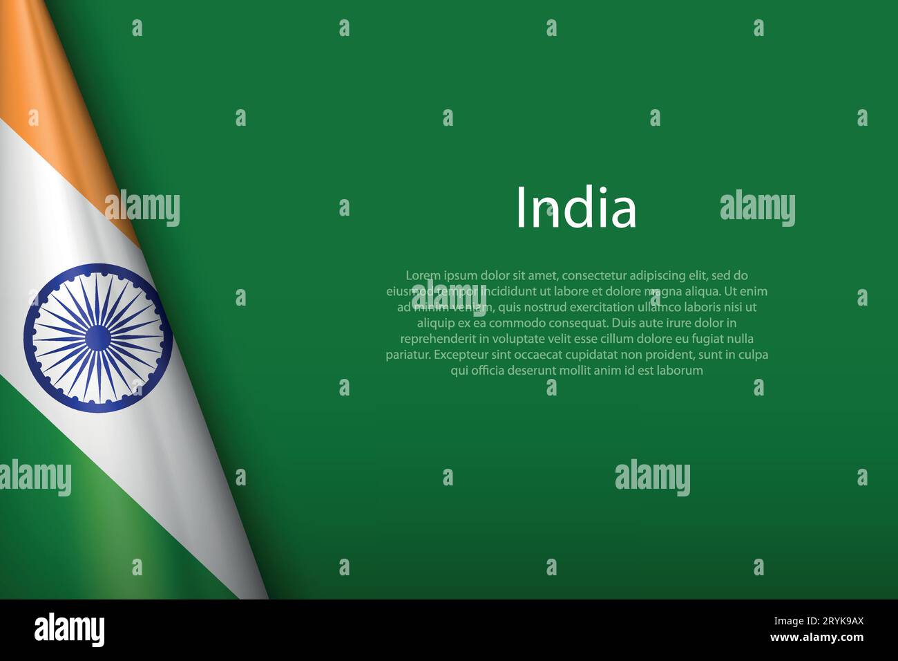 3d national flag India isolated on background with copyspace Stock ...