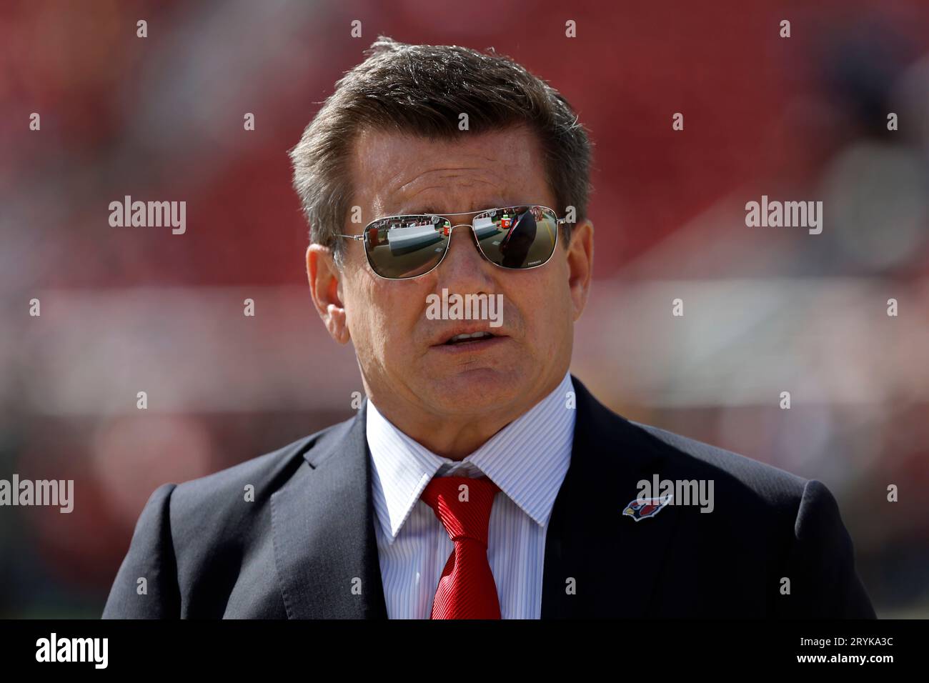 Arizona Cardinals owner Michael J. Bidwell stands on the field before ...