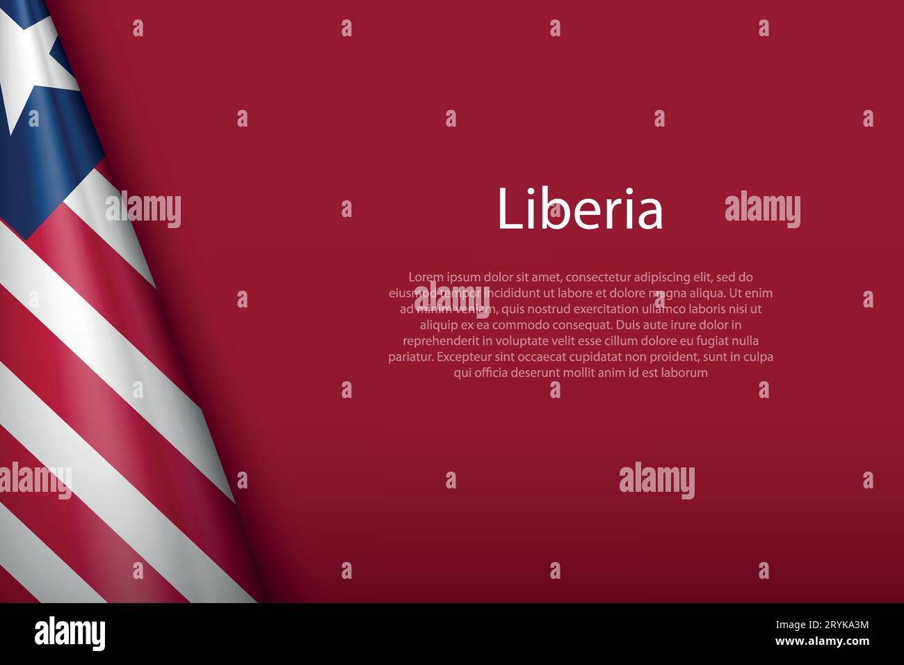 3d national flag Liberia isolated on background with copyspace Stock ...