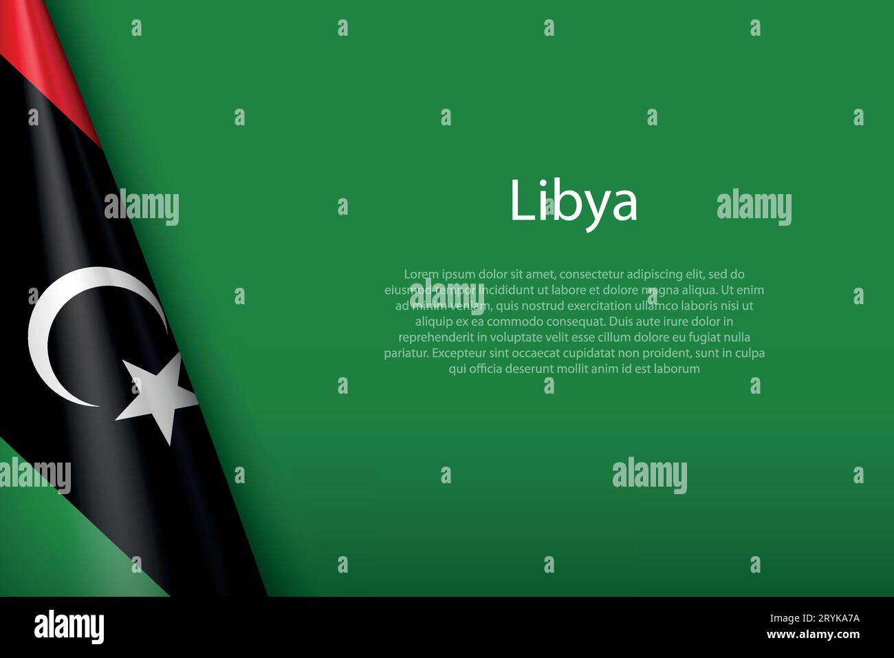 3d national flag Libya isolated on background with copyspace Stock Vector Image & Art - Alamy