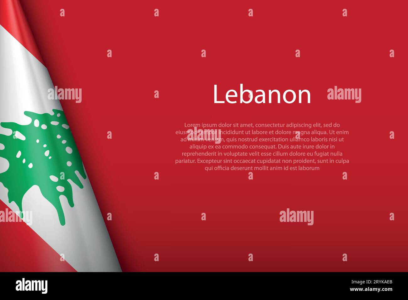 3d national flag Lebanon isolated on background with copyspace Stock ...