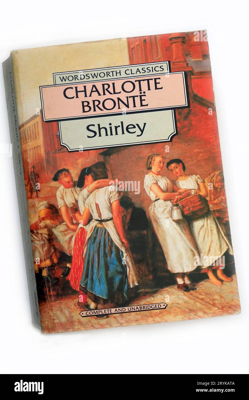 Charlotte Bronte - Shirley. Book cover, studio setup on white ...