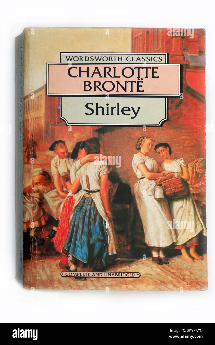 Charlotte Bronte - Shirley. Book cover, studio setup on white ...