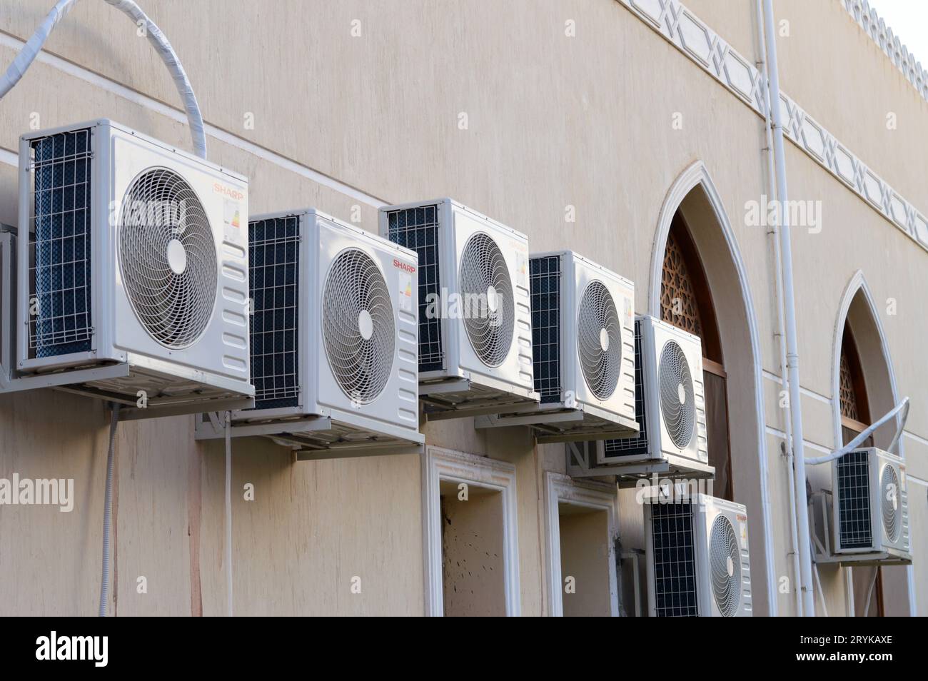 Cairo, Egypt, September 17 2023: Sharp air conditioner compressor for ...