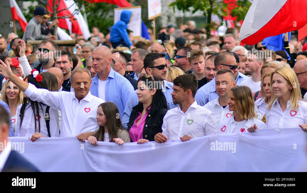 Warsaw, Poland. 1 October 2023. Donald Tusk during of in the biggest ...