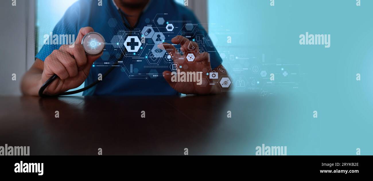 Medical technology, doctor use AI robots for diagnosis, care, and ...