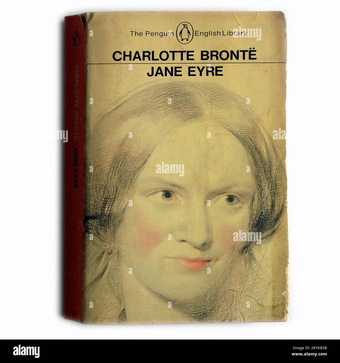 Charlotte Bronte - Jane Eyre. Book cover, studio setup on white ...
