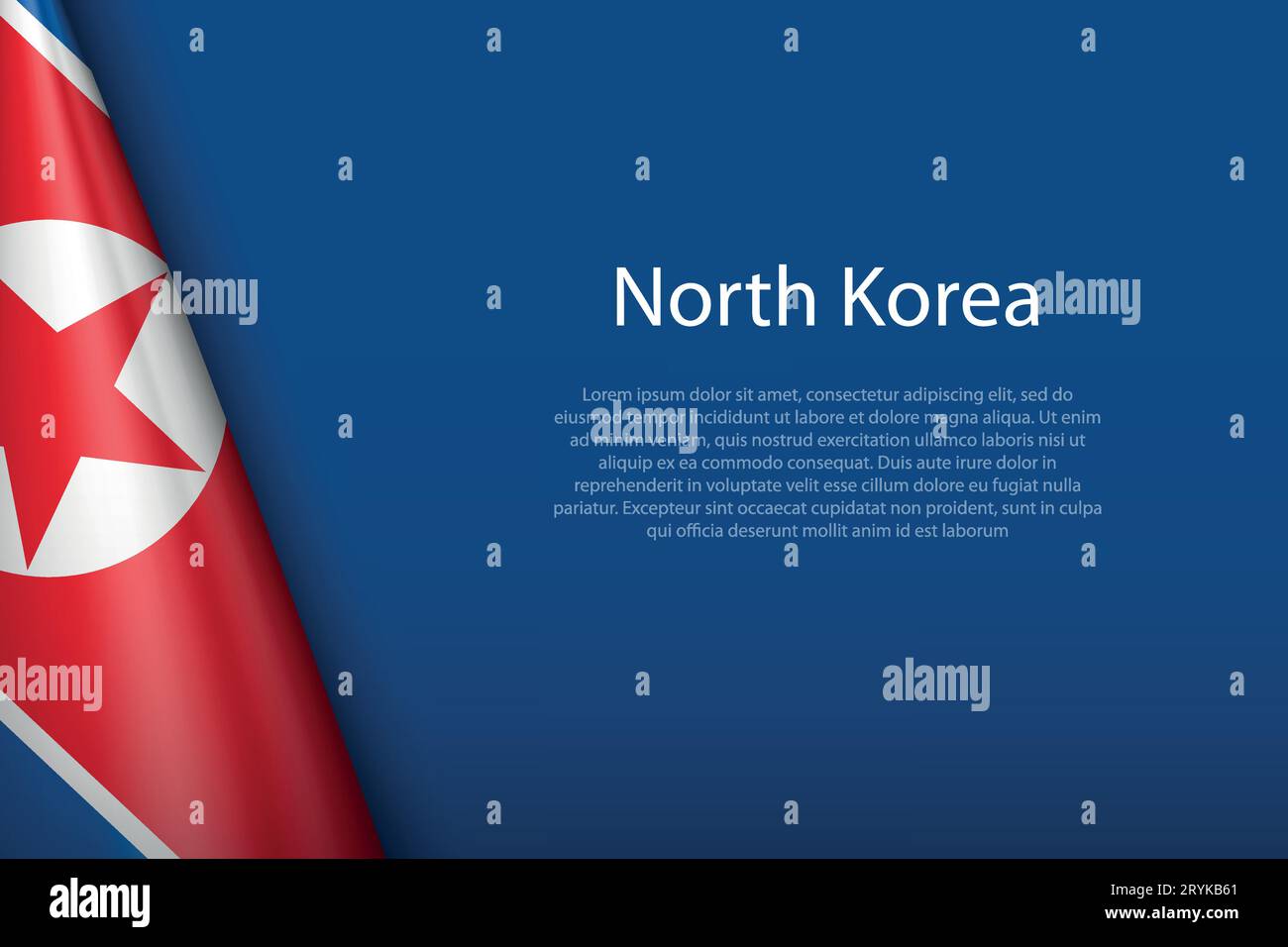 3d national flag North Korea isolated on background with copyspace Stock Vector Image & Art - Alamy