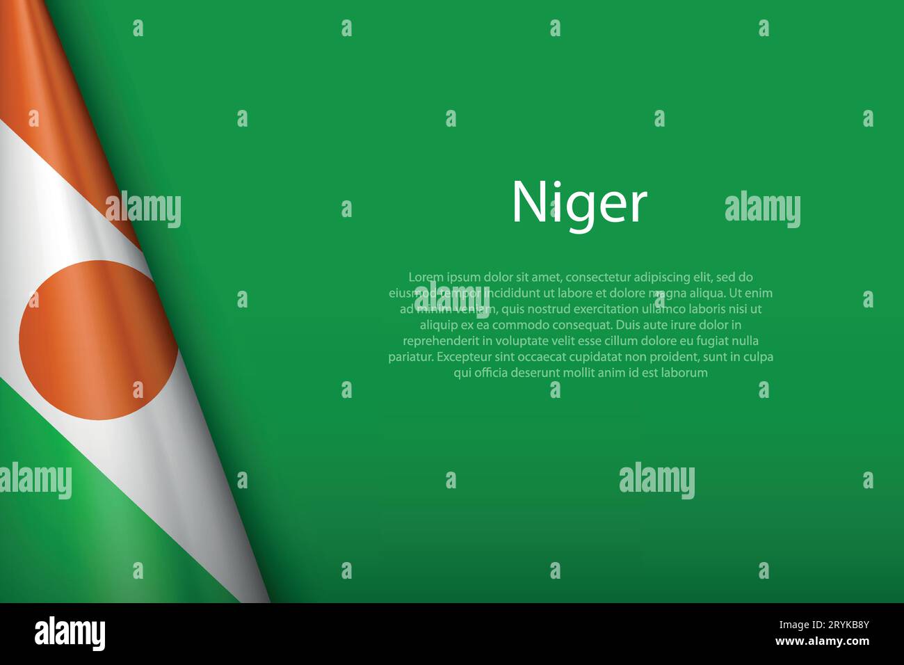 3d national flag Niger isolated on background with copyspace Stock Vector Image & Art - Alamy