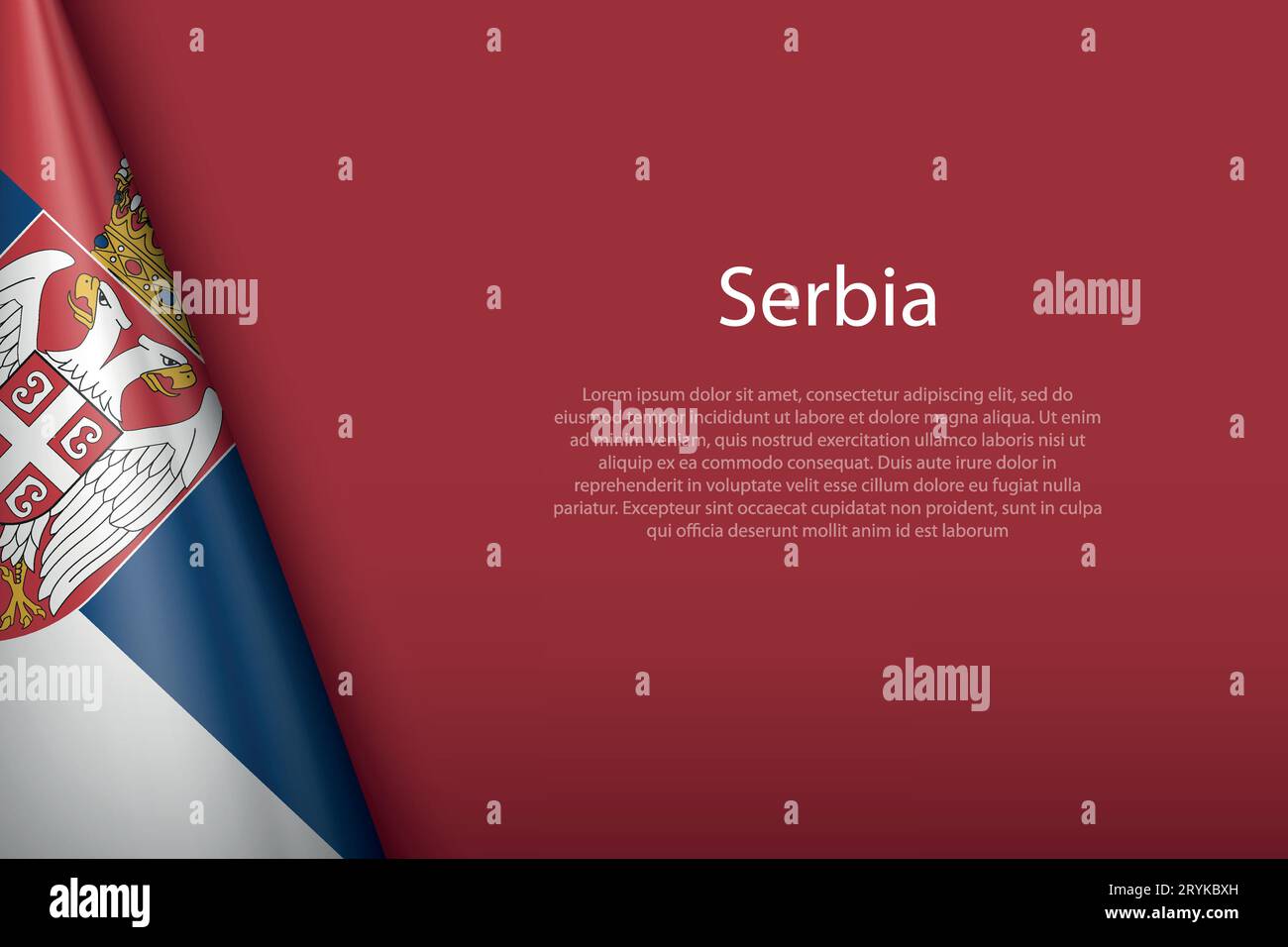 3d national flag Serbia isolated on background with copyspace Stock ...