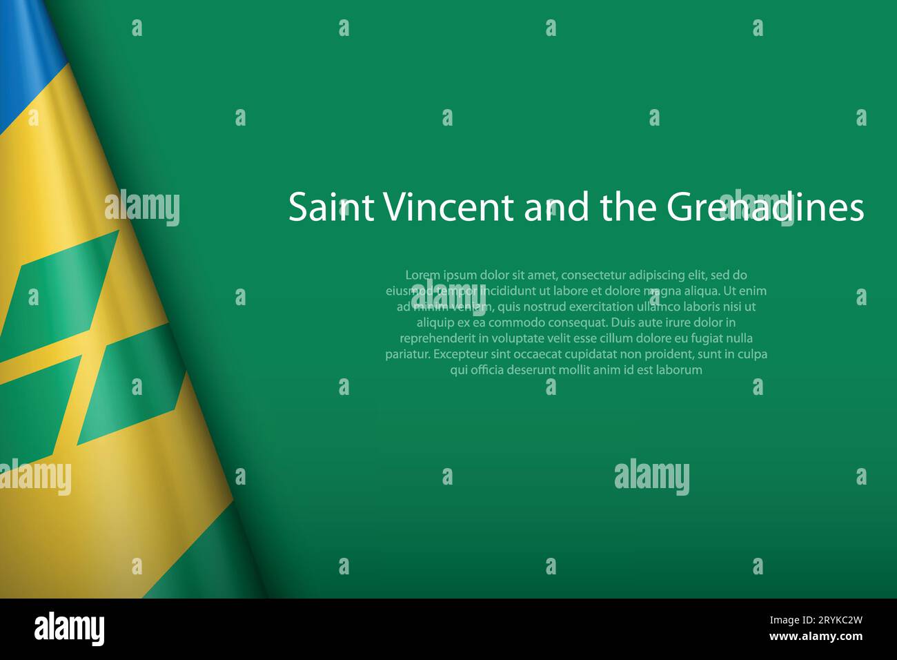 3d national flag Saint Vincent and the Grenadines isolated on ...