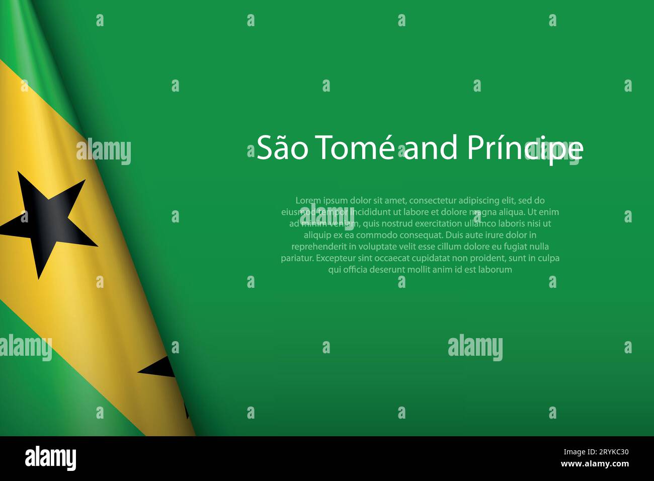 3d national flag Sao Tome and Principe isolated on background with ...