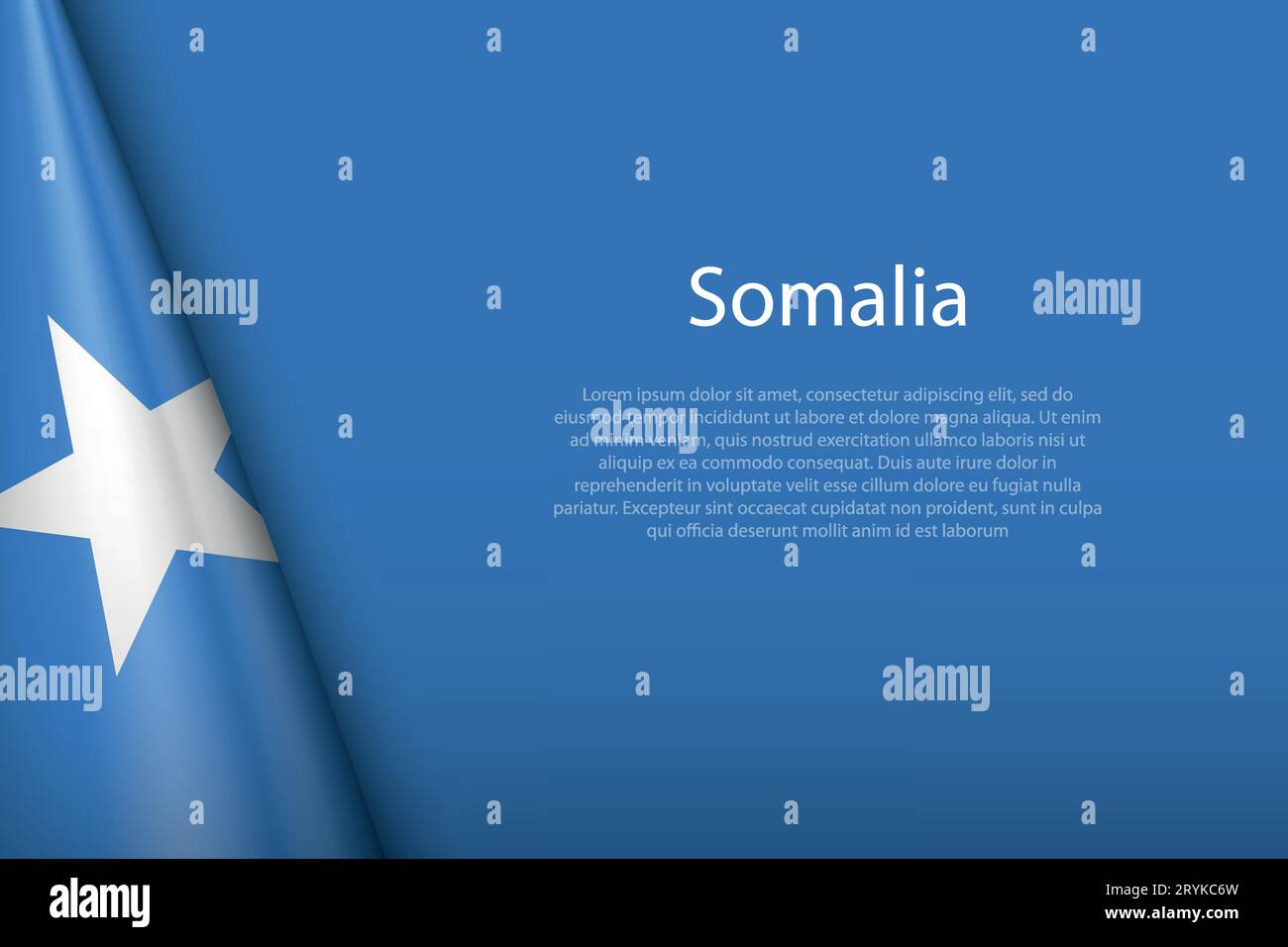 3d national flag Somalia isolated on background with copyspace Stock ...