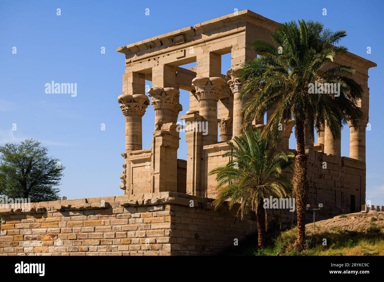 Outdoor overview of Isis temple in Philae - Aswan - Egypt Stock Photo ...