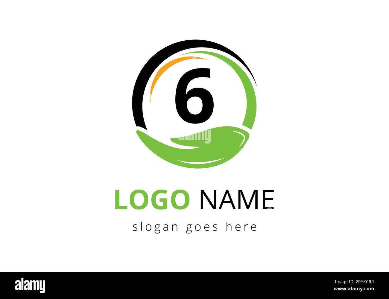 Letter 6 With Charity Logo Template Stock Vector Image & Art - Alamy