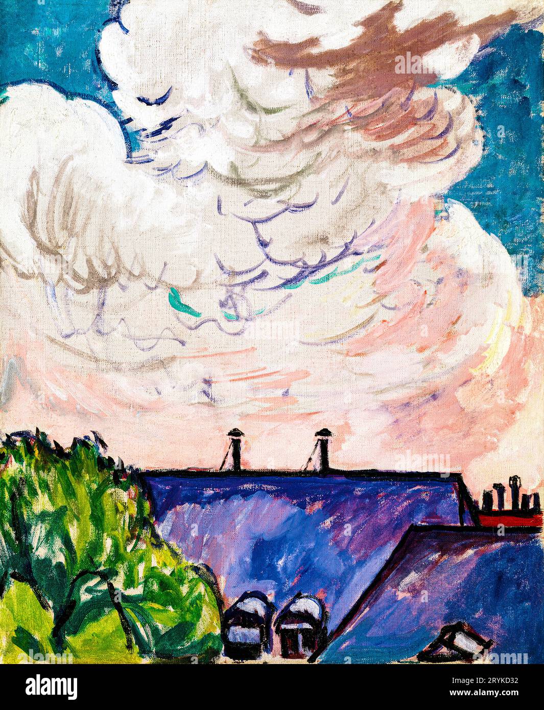 Clouds painting in high resolution by Henry Lyman Sayen. Original from ...