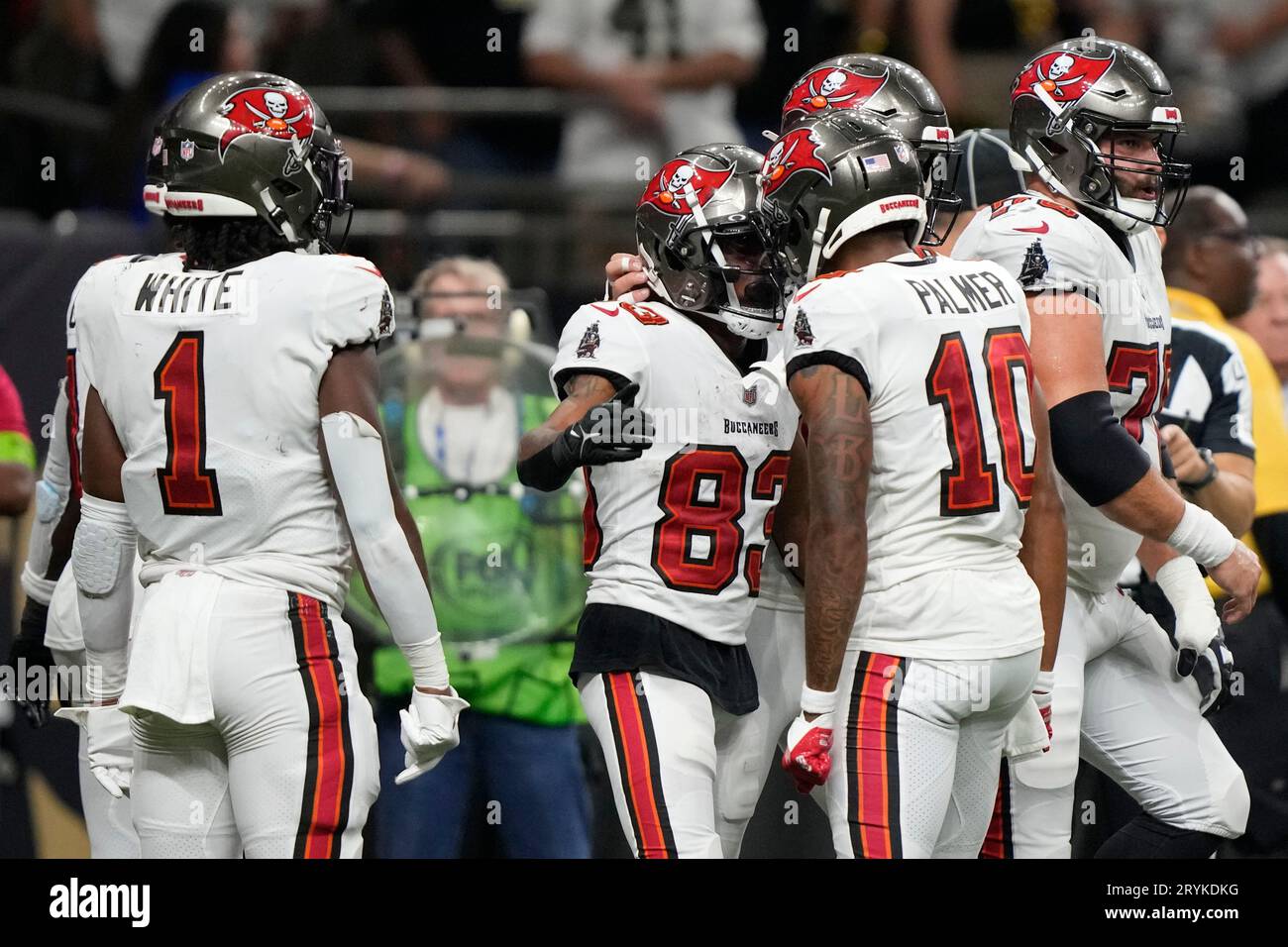 Tampa Bay Buccaneers wide receiver Deven Thompkins (83) celebrates his ...