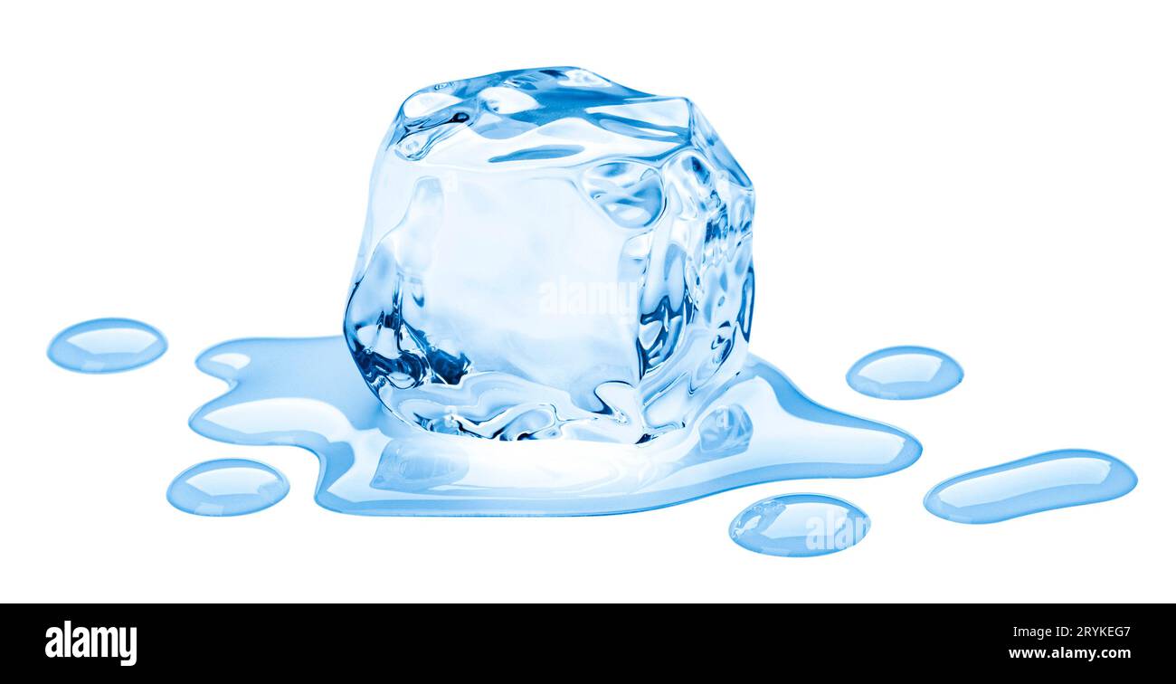 One ice cube isolated on white background Stock Photo - Alamy