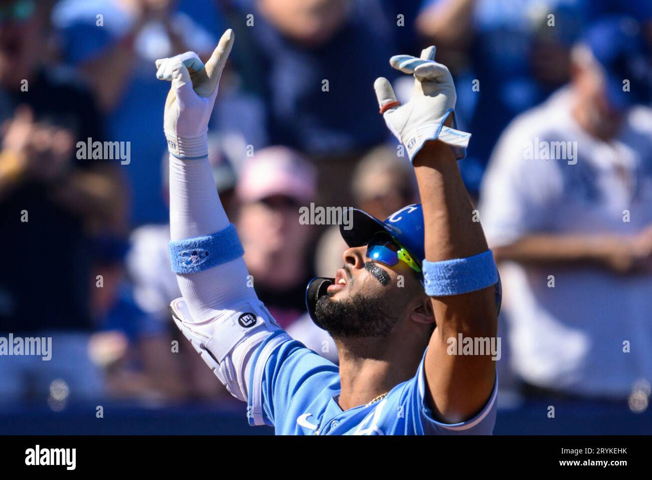 Kansas City Royals' MJ Melendez celebrates his solo home run against ...