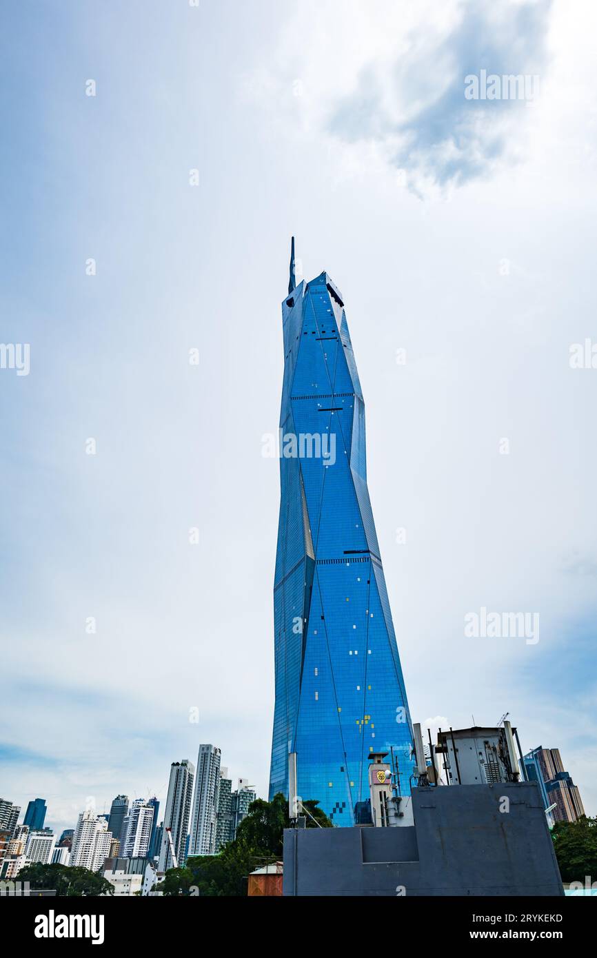 Kuala Lumpur, Malaysia - 05.01.2023: Merdeka 118 tower view, downtown Kuala Lumpur. It's the ...