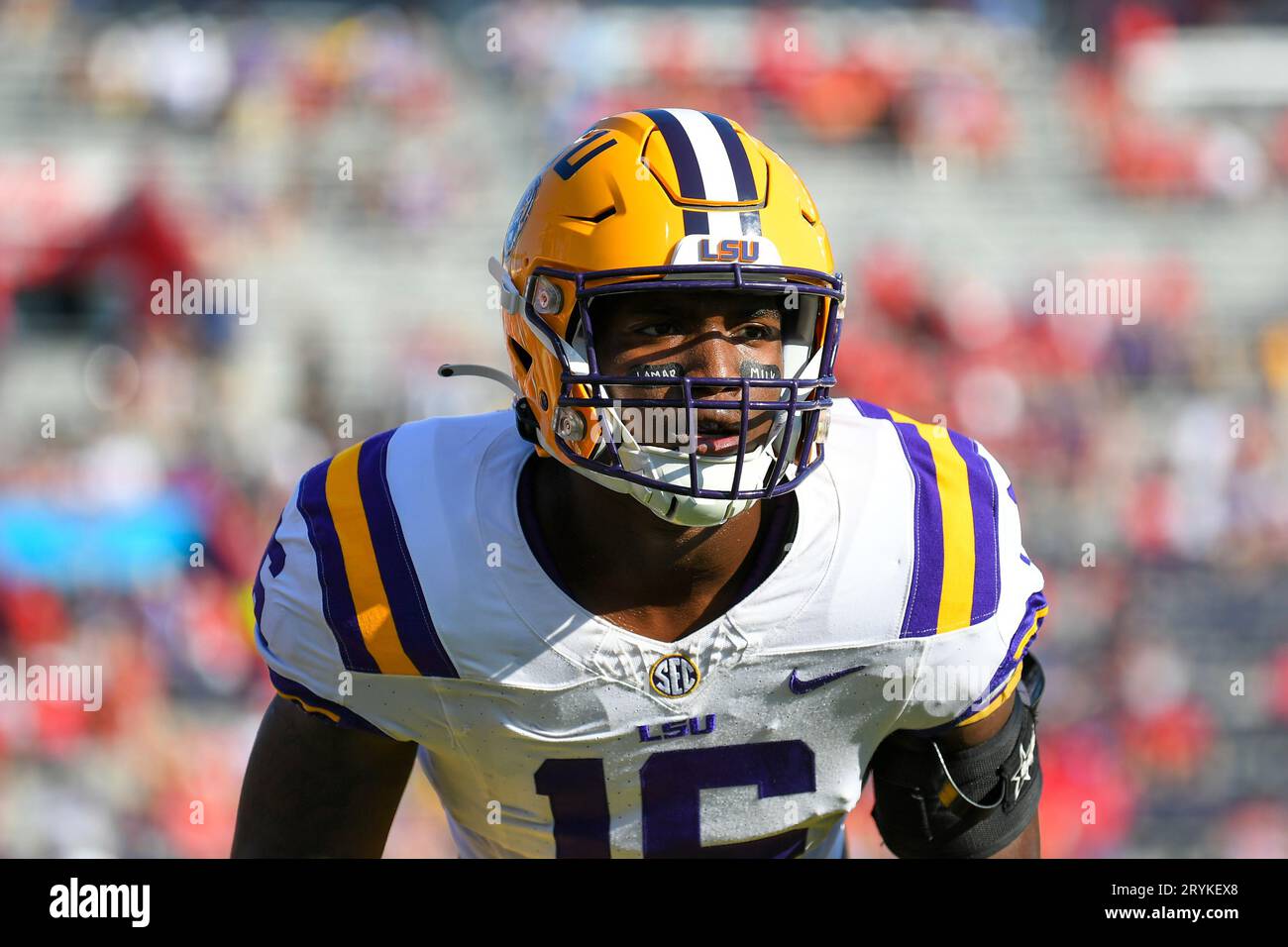 OXFORD, MS - SEPTEMBER 30: LSU defensive end, Da'Shawn Womack (16), in ...