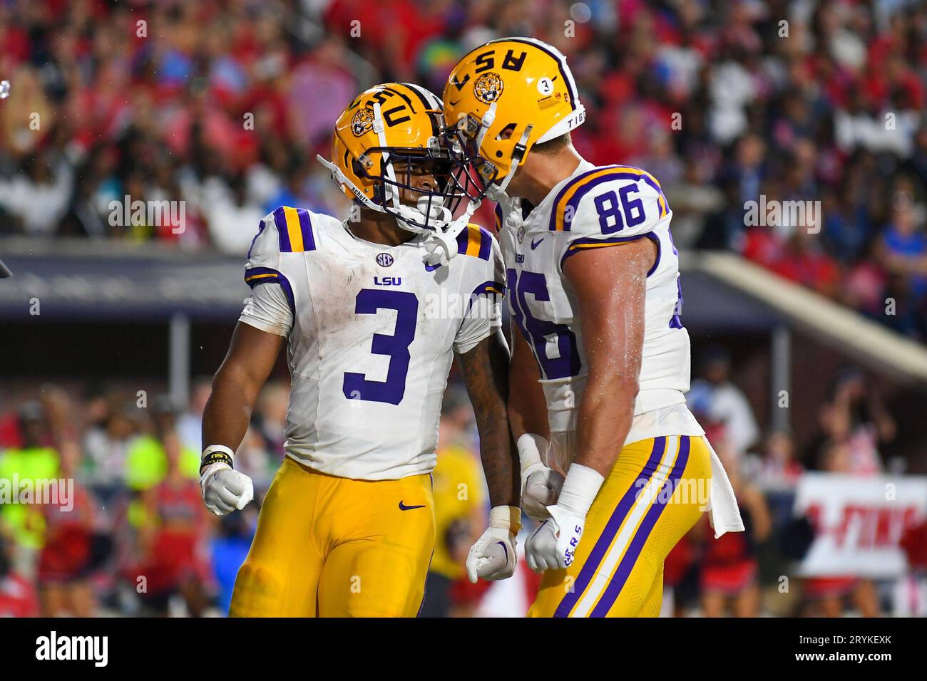 OXFORD, MS - SEPTEMBER 30: LSU running back Logan Diggs (3) and LSU ...