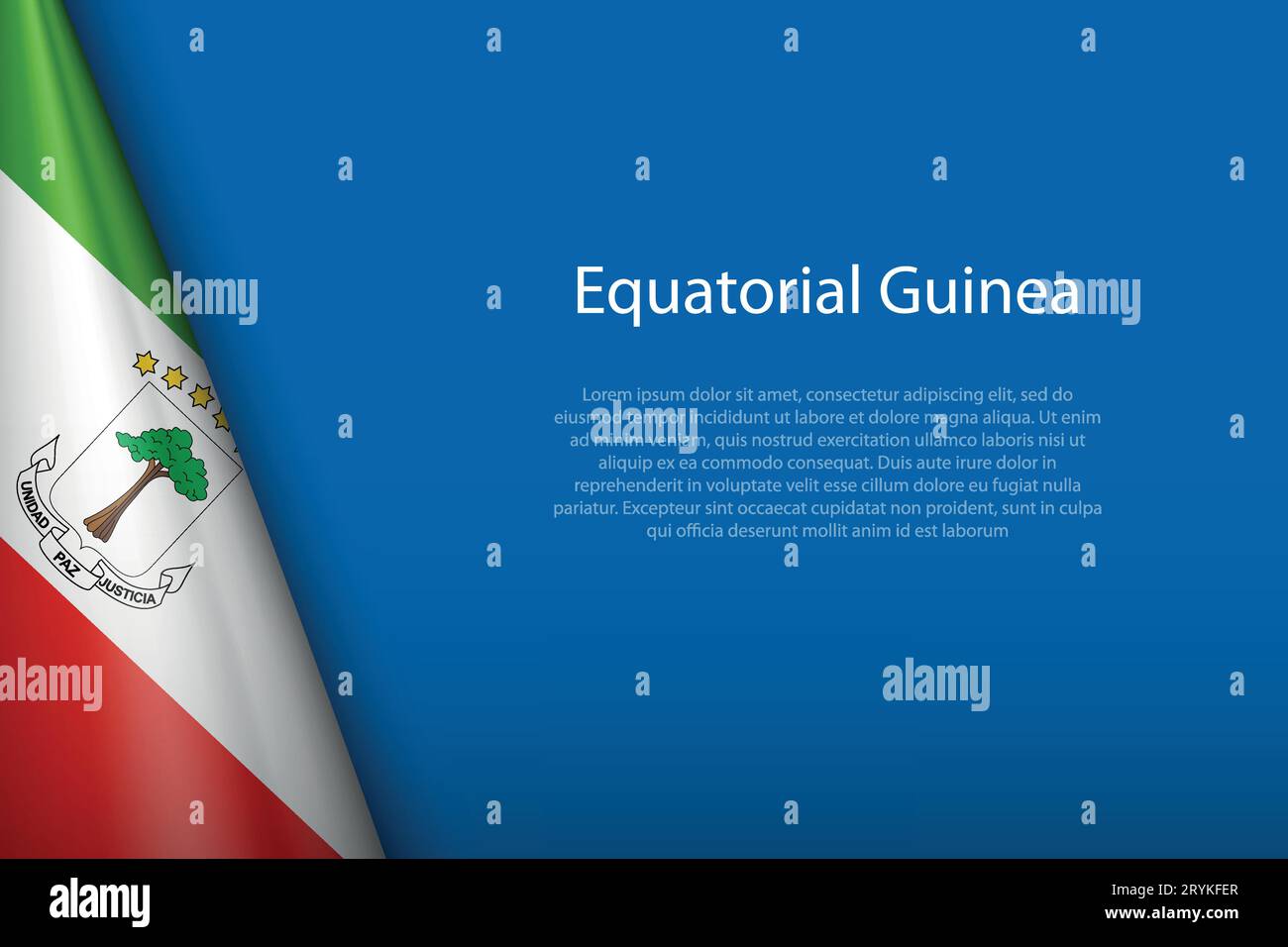 3d national flag Equatorial Guinea isolated on background with ...
