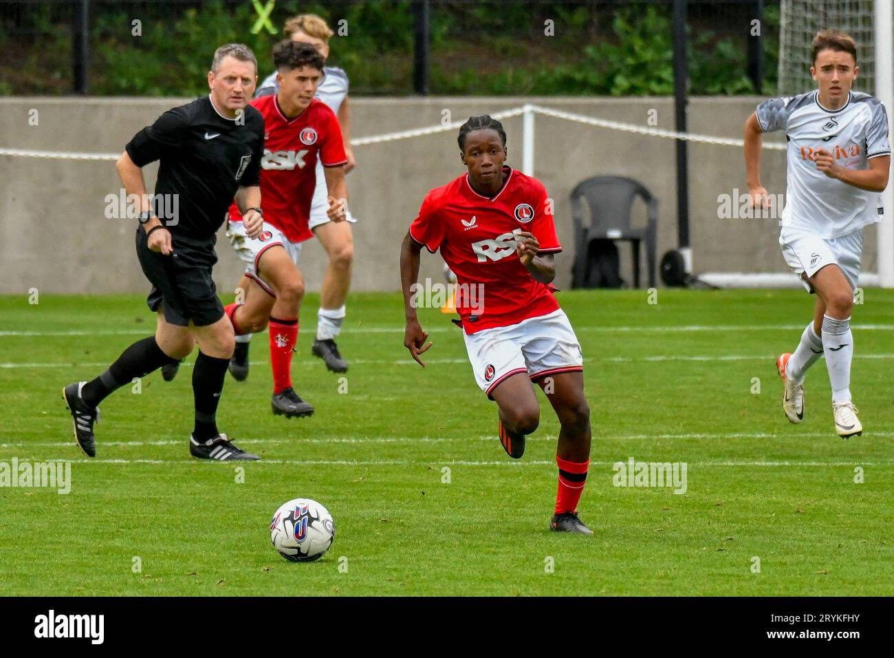 Swansea, Wales. 30 September 2023. Ibrahim Fullah of Charlton Athletic ...