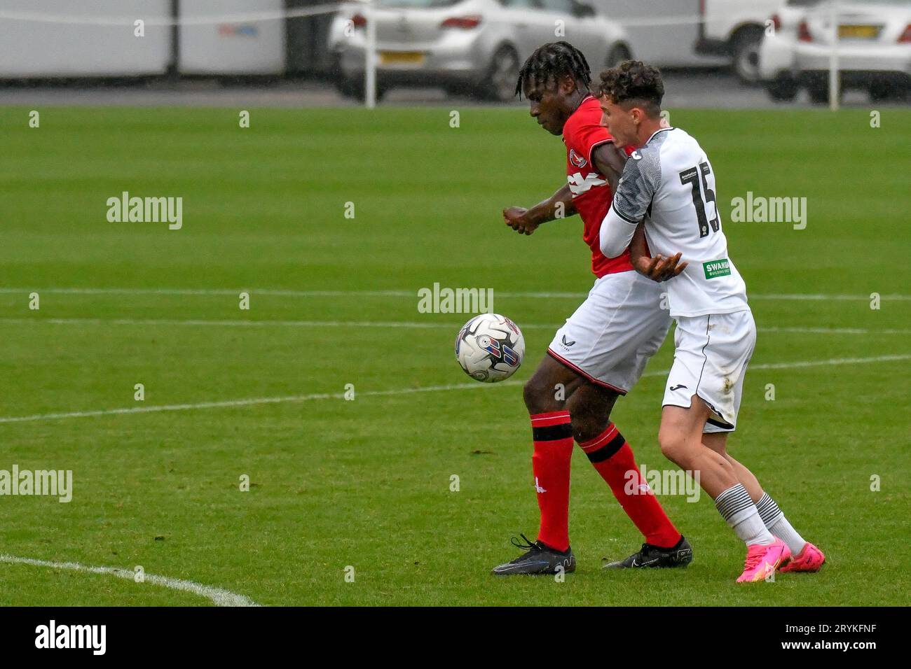Swansea, Wales. 30 September 2023. Micah Mbick of Charlton Athletic ...