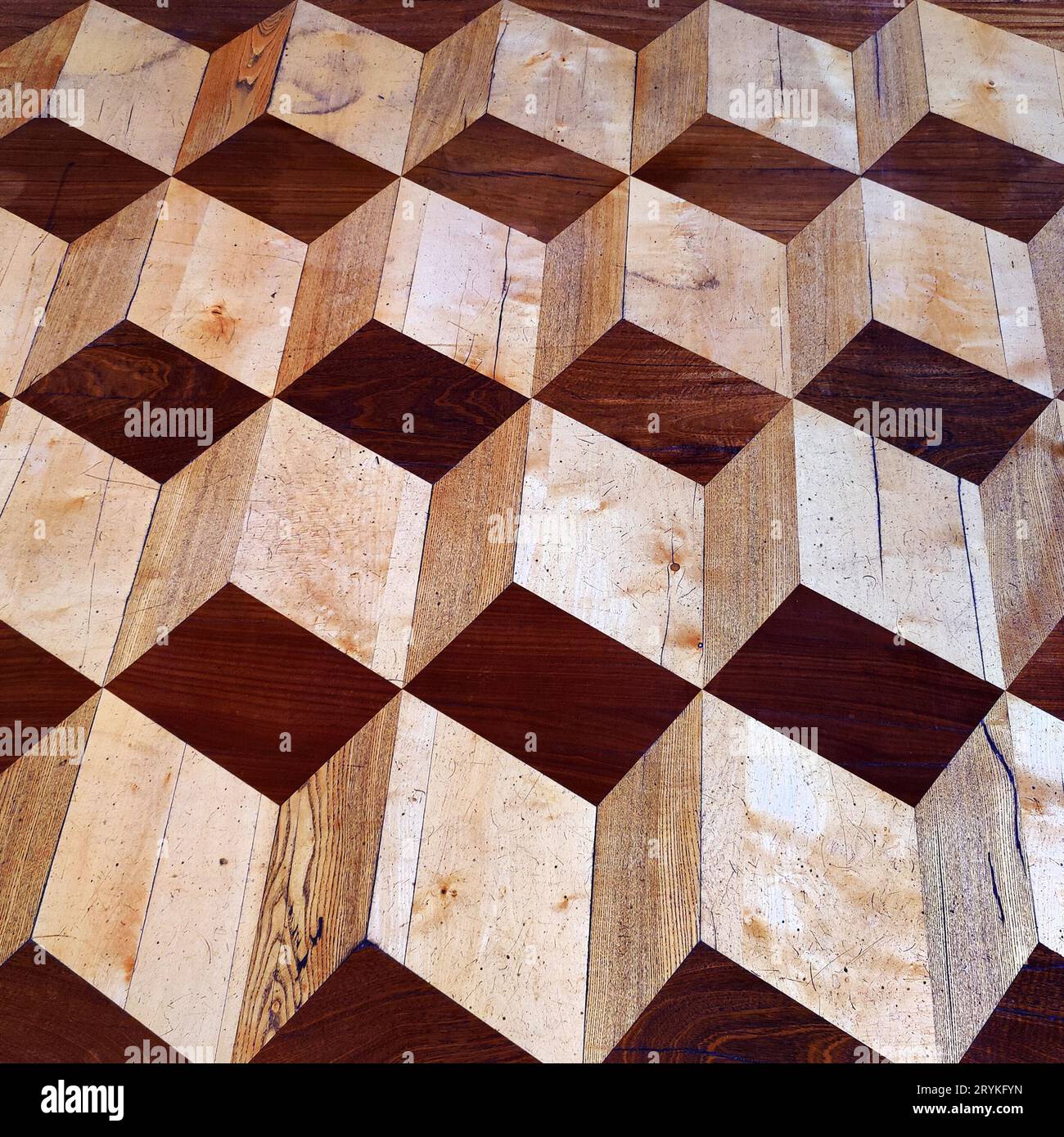 Floor, different types of wood in a geometric design, Schwerin Castle ...