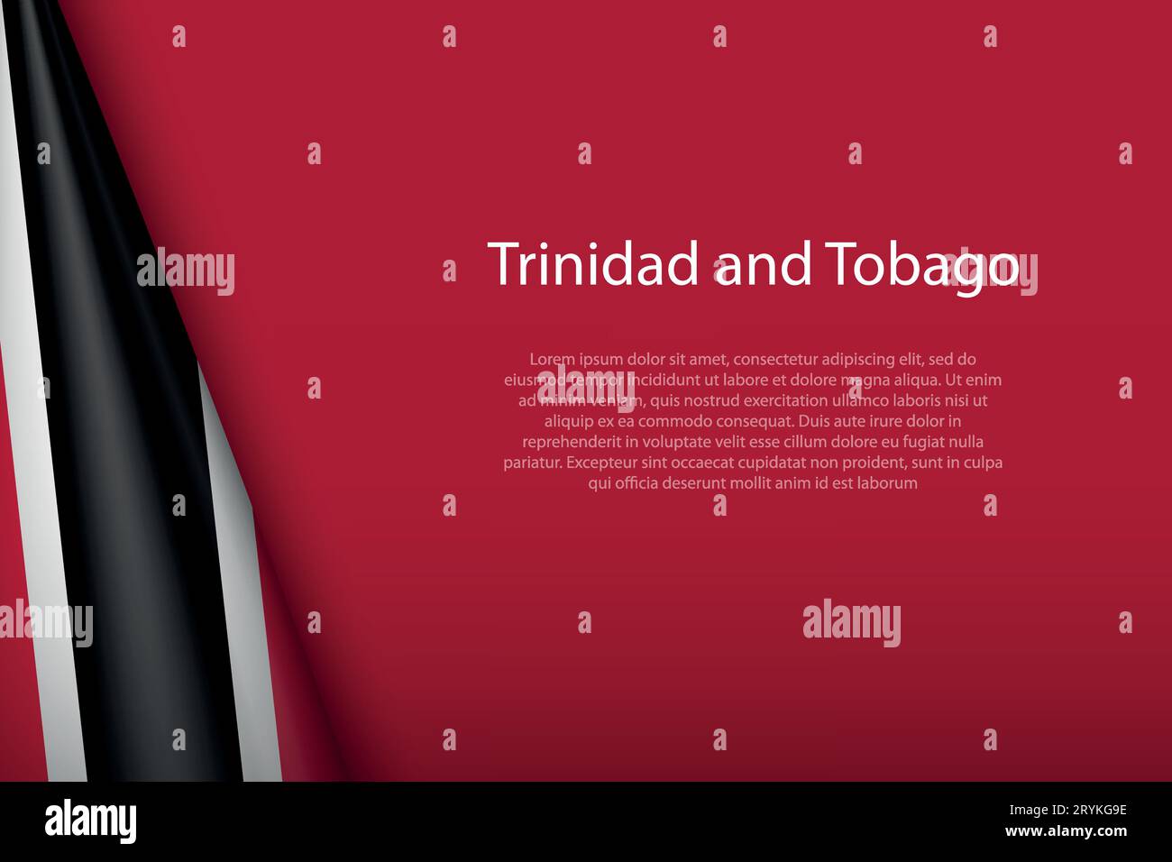 3d national flag Trinidad and Tobago isolated on background with copyspace Stock Vector Image ...