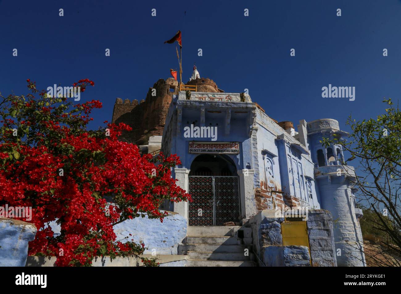 Entrance of Maa Jwalamukhi Devi hinduism Temple in Jodhpur, Rajasthan ...