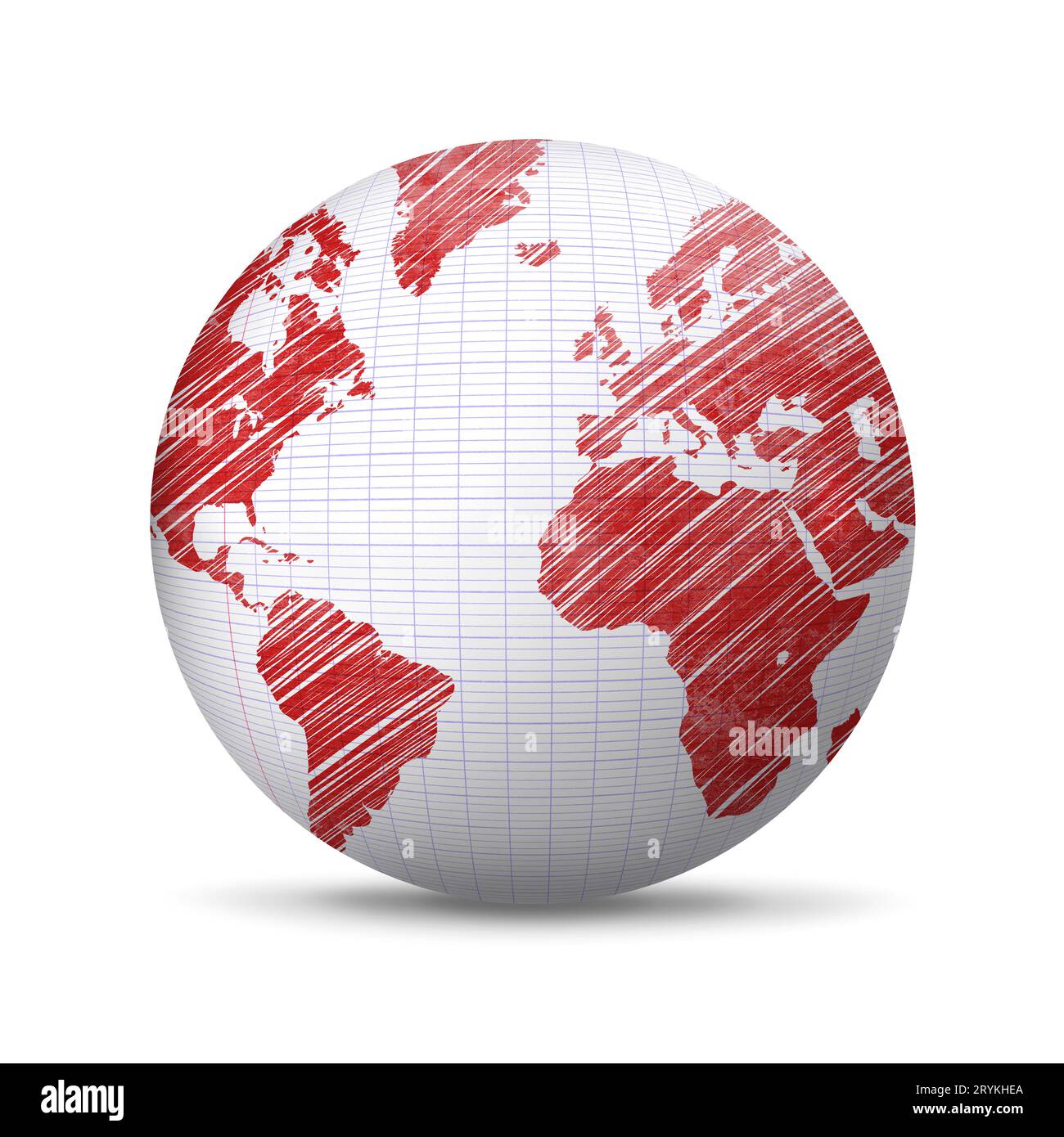 Sphere world map drawn hi-res stock photography and images - Alamy