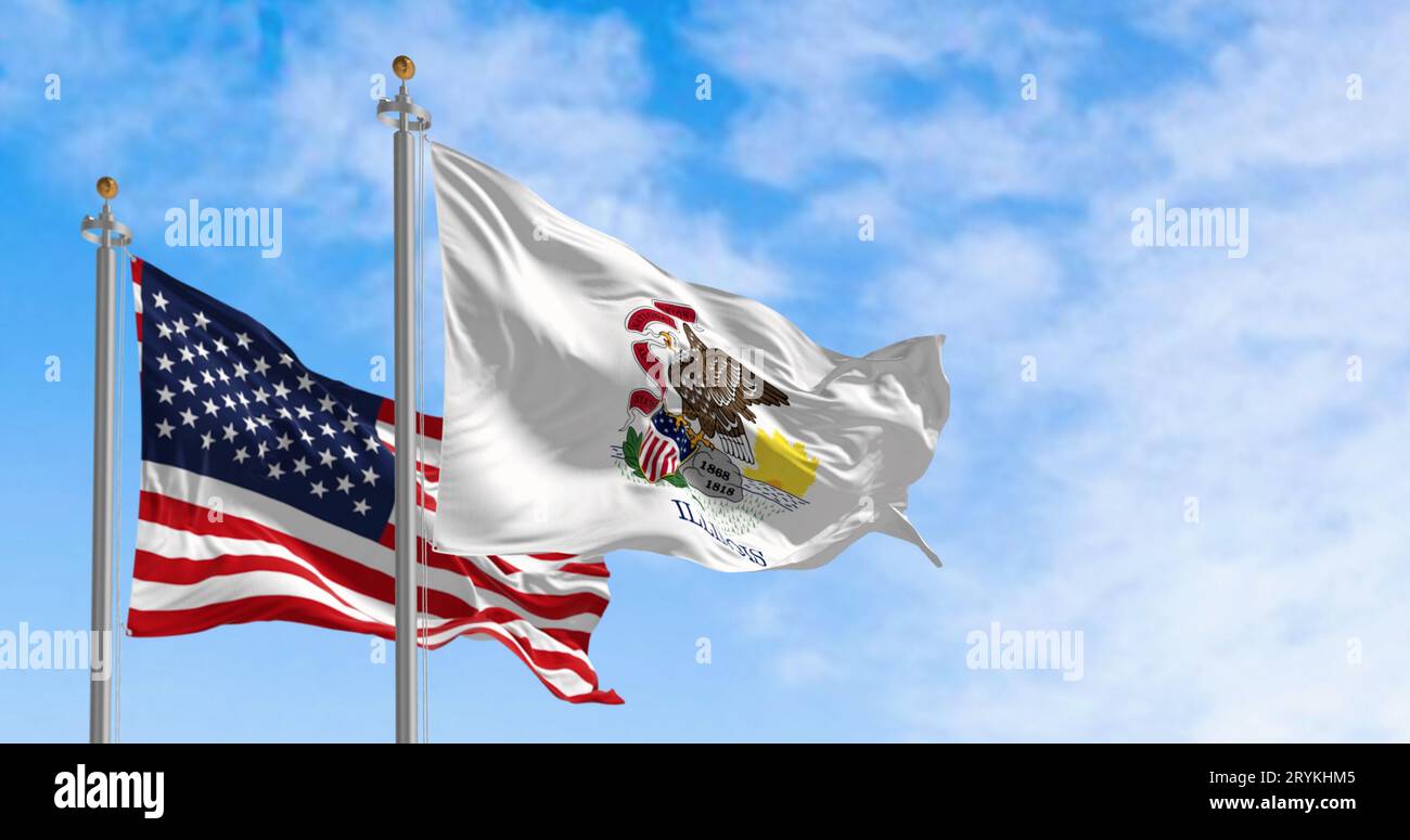 Us flag pole flags waving hi-res stock photography and images - Alamy