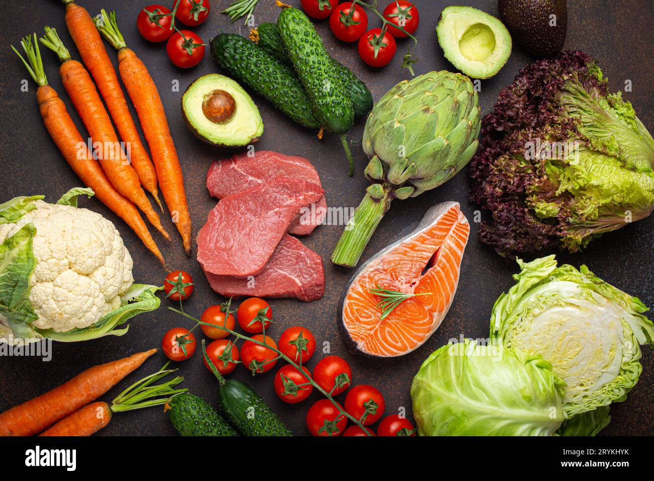 Meat vegetables fish hi-res stock photography and images - Alamy