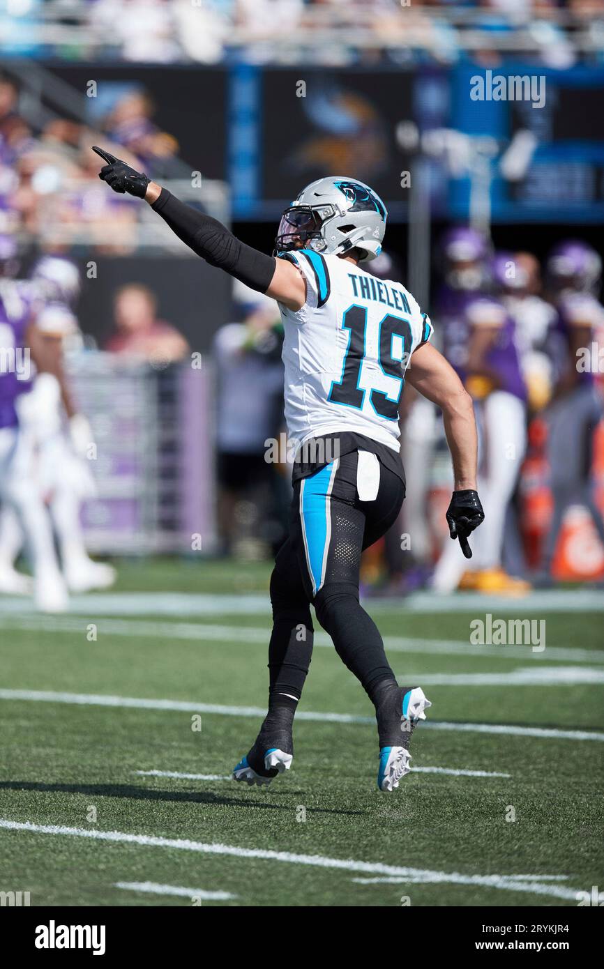 Carolina Panthers wide receiver Adam Thielen (19) celebrates after ...