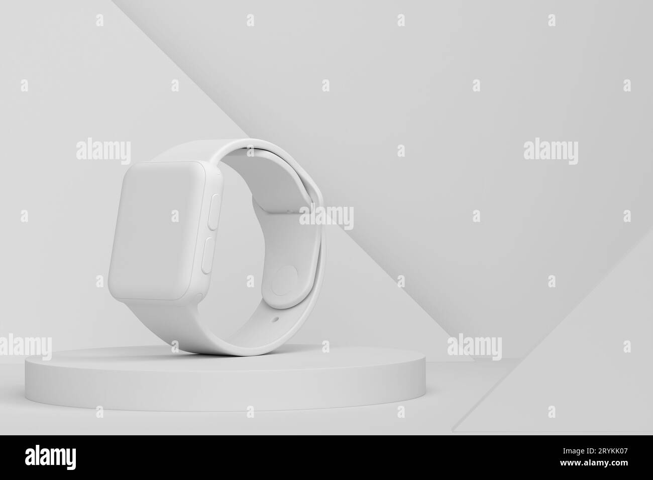 Abstract scene or podium with smart watch or fitness tracker on ...