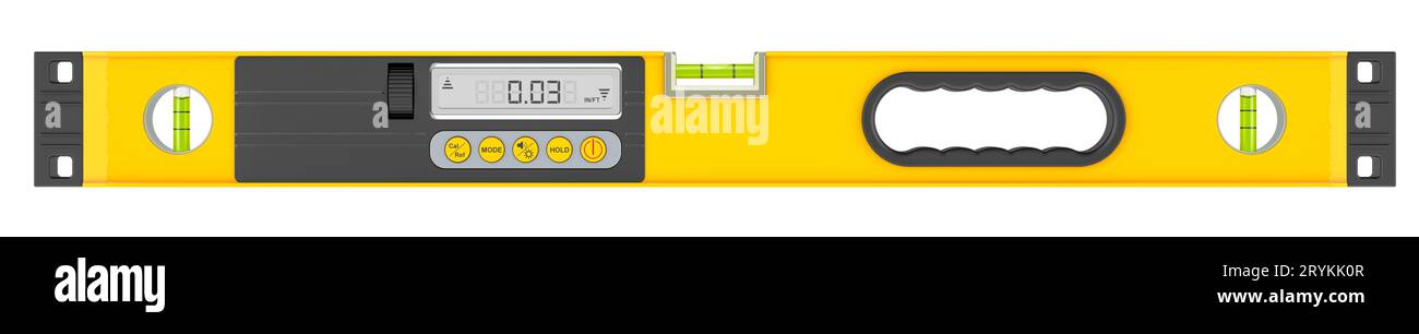 Digital Spirit Level and Protractor, 3D rendering isolated on white ...