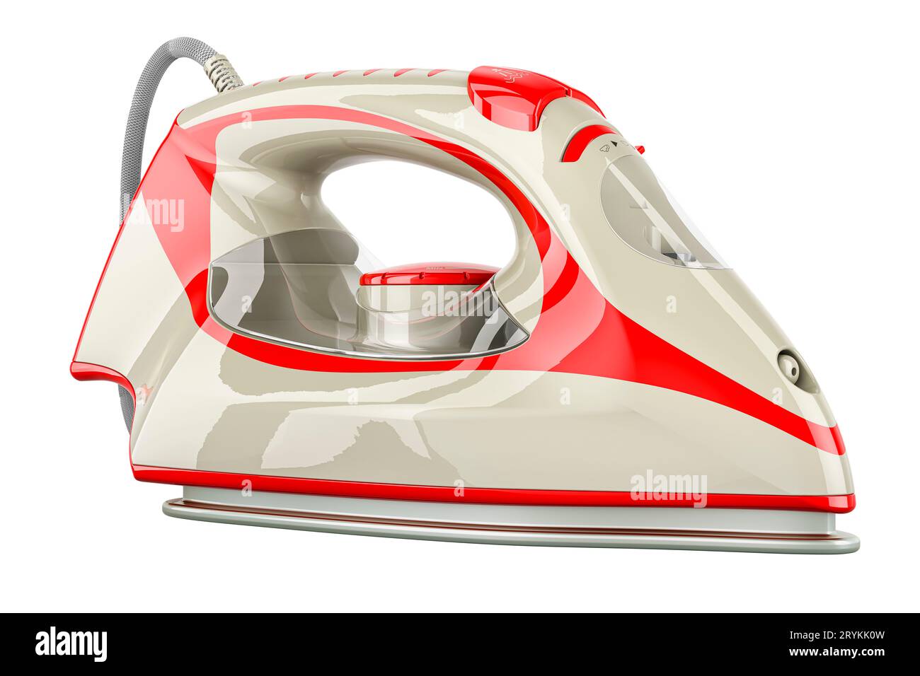 Electric steam iron, clothes iron. 3D rendering isolated on white ...