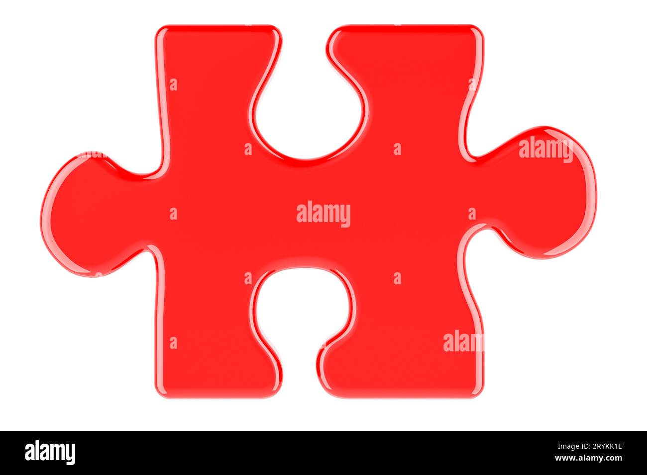 Red puzzle, front view. 3D rendering isolated on white background Stock ...