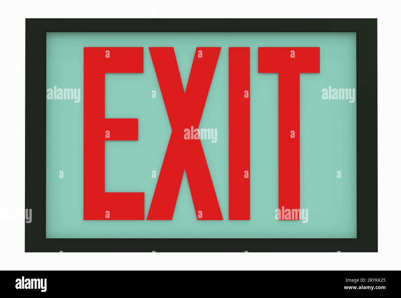 Exit sign isolated on white background Stock Photo - Alamy