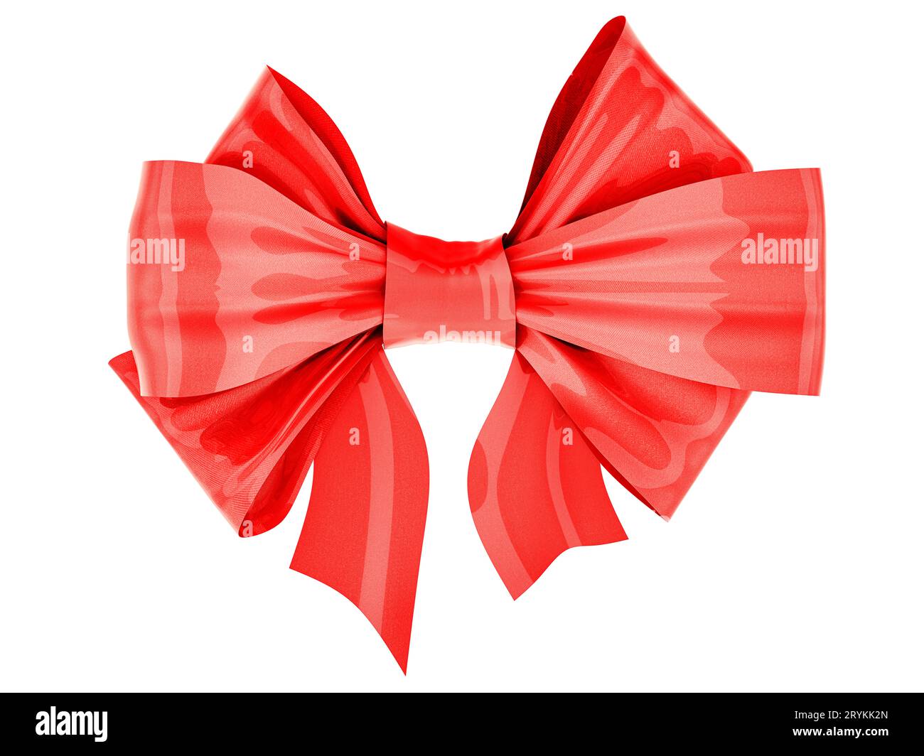 Red gift bow, front view. 3D rendering isolated on white background ...