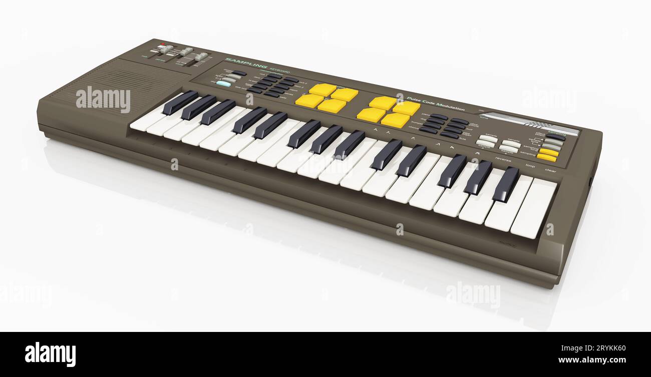 Electronic keyboard against a white background Stock Photo - Alamy