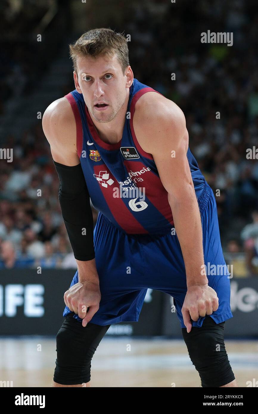 Madrid, Spain. 01st Oct, 2023. Jan Vesely of Barcelona during ACB ...